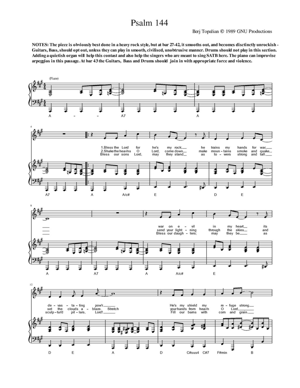 Psalm 144 (music only) - GNU Tube